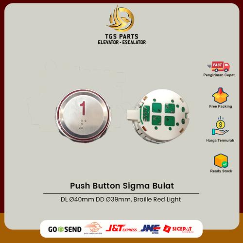 Jual Push Button Sigma, Bulat, Braile, Red Light For Elevator/ Lift ...
