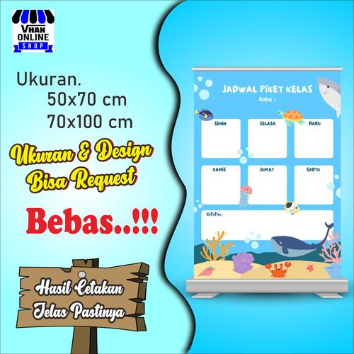 Jual Cetak Banner Spanduk Lucu Jadwal Piket Kelas Model Vector Laut ...