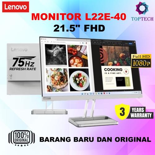 Promo Lenovo Monitor L22E-40 21.5" FHD 169 FLAT VA 72 NTSC 75Hz TILT ...
