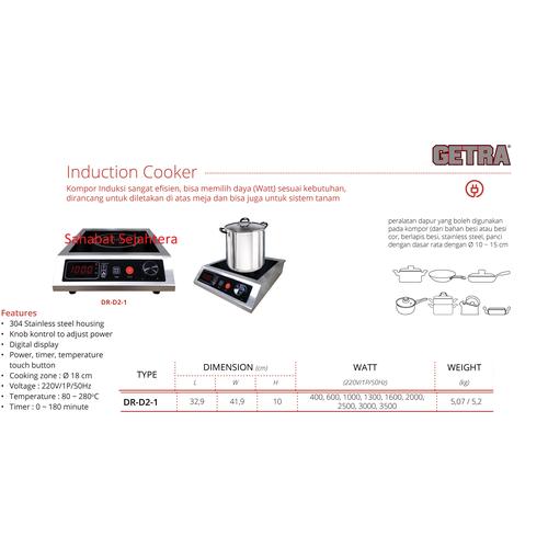 Jual Induction Cooker / Kompor Induksi Elektrik Komersial GETRA DR-D2-1 ...