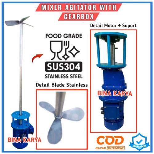 Jual MIXER AGITATOR LOW SPEED SET GEARBOX 0.75KW 1HP 380V 50HZ - 200RPM ...