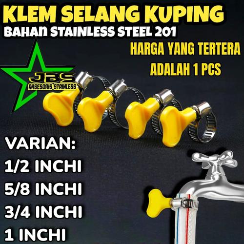 Jual KLEM KUPING PLASTIK RING STAINLESS, KLEM SELANG, GAS, AIR. 1/2 ...