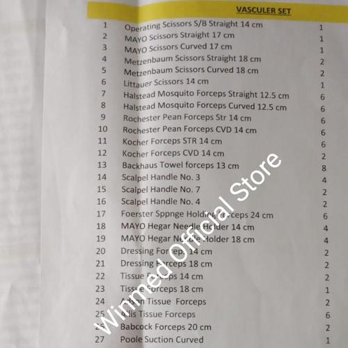 Jual Basic Vascular Surgical Instrument Set / Basic Vasculer Instrument ...