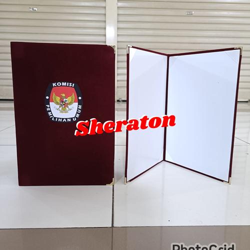 Jual custom map kantor map bludru maroon logo KPU full colour UK. F4 ...