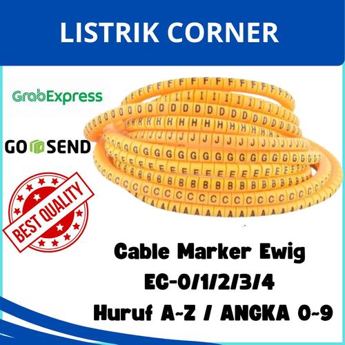 Jual EWIG Kabel Marker / Cable Marker Type EC0/1/2/3/4 Angka 0~9 Huruf ...