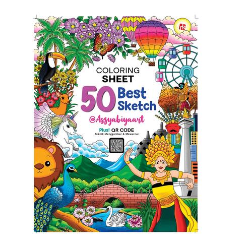 Jual Coloring Sheet 50 Best Sketch Plus Qr Code Teknik Menggambar dan ...