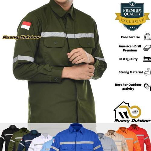Jual Terlaris BAJU KEMEJA LAPANGAN WEARPACK SAFETY LENGAN PANJANG ...