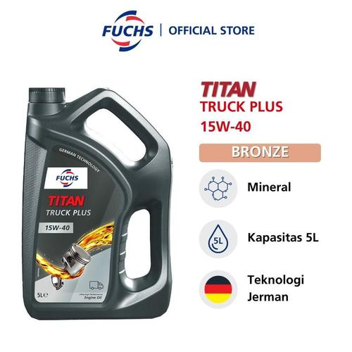 Jual FUCHS TITAN Truck Plus 15W40 Mineral Engine Oil 5L Oli Truk ...
