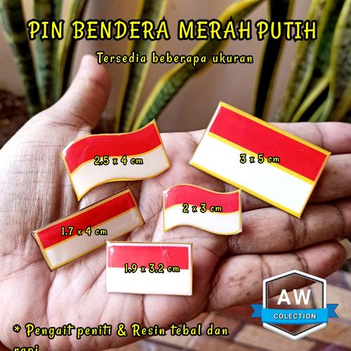 Jual PIN BENDERA MERAH PUTIH ( Berbagai Ukuran ) - 1,7x4cm - Kab. Kudus ...