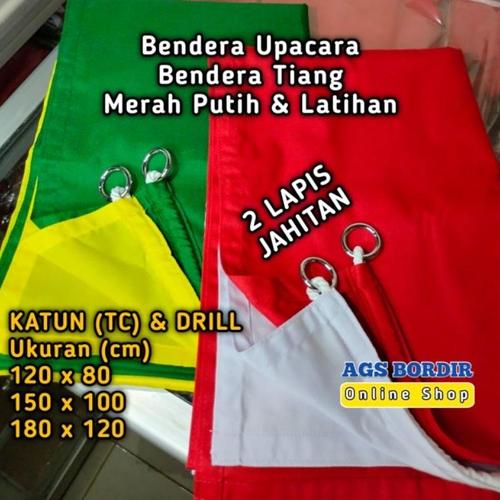 Jual NEW Bendera merah putih upacara PREMIUM DRILL KATUN TC SATIN ...
