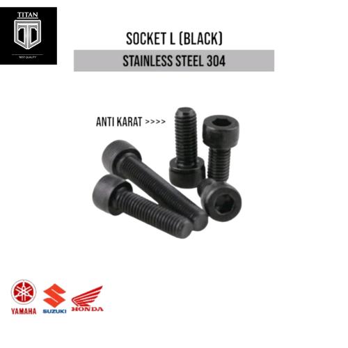 Jual Baut M4 x 25mm baut L stainless 304 Baut Soket head drat 4mm black ...