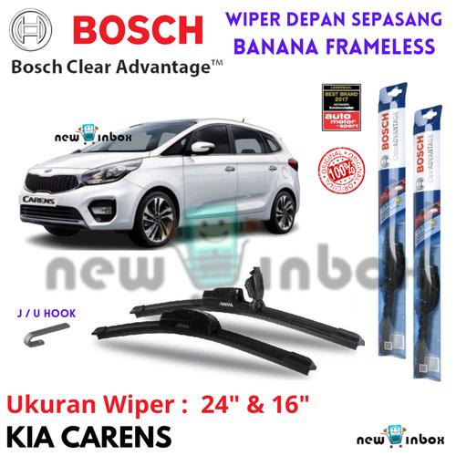 Jual Wiper Depan Mobil KIA CARENS Sepasang Frameless BOSCH CLEAR ADVANTAGE (24" & 16") ORI ...