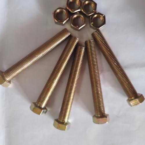 Jual Baut +Mur Besi kuning 10×50 /BN kuning drat halus/kunci 14 - Kota ...