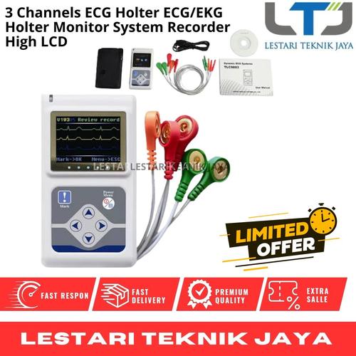 Jual 3 Channels ECG Holter ECG/EKG Holter Monitor System Recorder High ...