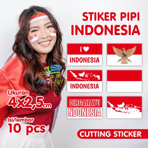 Jual Sticker Pipi Merah Putih Tempelan Pipi Bendera stiker 17 agustus ...