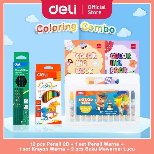 Jual PAKET MEWARNAI LENGKAP Pensil 2B, Pensil Warna, Krayon, Buku ...