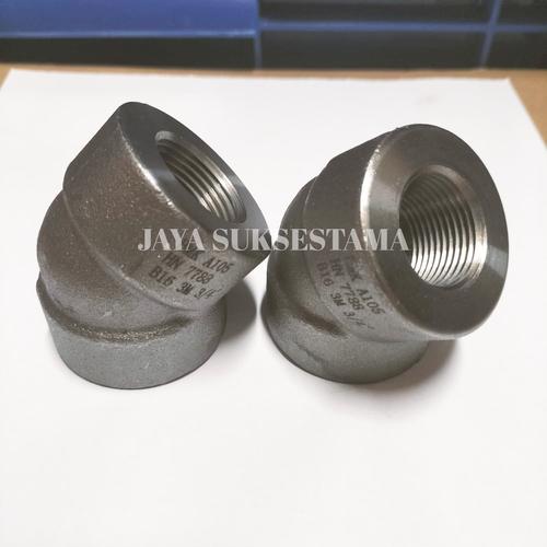 Jual Elbow Besi Class 3000 45 Derajat Drat 3/4" inch NPT - Knee #3000 ...