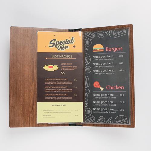 Promo Buku Menu Restoran/Cafe/Hotel - material Vinyl PVC motif serat ...