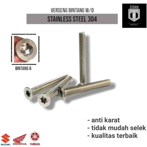 Jual BAUT VERSENG BINTANG M12 x 25 TORQ TANPA PIN SS 304 BAUT COUNTERSUNK - Kota Bekasi - Cakra ...