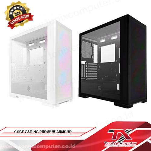 Promo CUBE GAMING PREMIUM ARMOUR ATX Gaming Case black/White | Casing ...