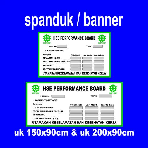 Jual banner / Spanduk HSE performance board Utamakan keselamatan kerja - uk 90x200cm - Jakarta ...