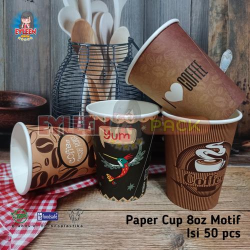 Jual Paper Hot Cup 8oz Motif Isi 50 pcs Gelas Kopi Kertas - Random - Jakarta Pusat - Eyleen Pack ...