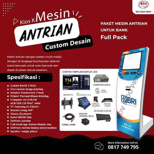 Jual Mesin Antrian Bank 17inch custom design - Kota Bekasi - rdvindoprint | Tokopedia
