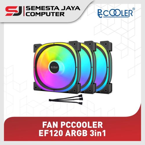 Jual Fan Casing PC COOLER / PCCOOLER EF120 ARGB 3in1 3 Pack Fan - Hitam - Kab. Sleman - Semesta ...