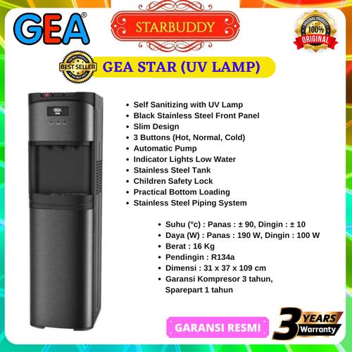 Jual Dispenser Air GEA Star Galon Bawah with UV-C Low watt - Kota ...