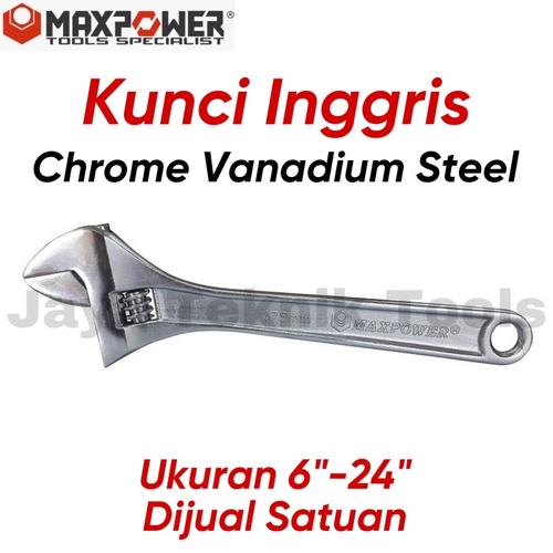 Jual Kunci Inggris Maxpower Adjustable Wrench Chrome Besi Alat Tool - 6 ...