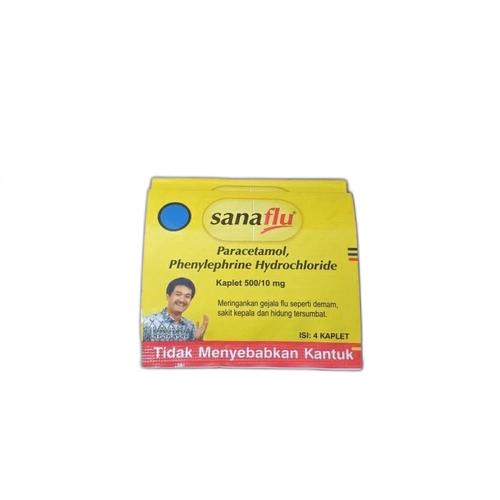 Jual Sanaflu Strip 4 Kaplet Sakit Kepala Demam Hidung Tersumbat - Kota ...