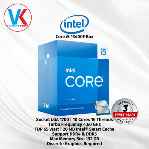 Promo Prosesor Intel Core i5 13400F Box 10 Core 16 Thread Cache 20MB Up ...
