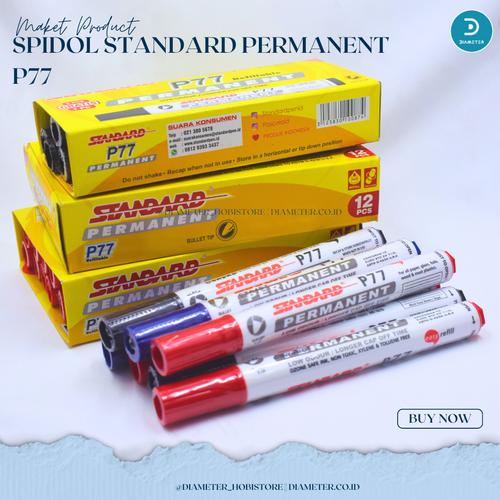 Jual STANDARD - Spidol Permanent P77 Hitam Biru Merah - Hitam - Kab ...