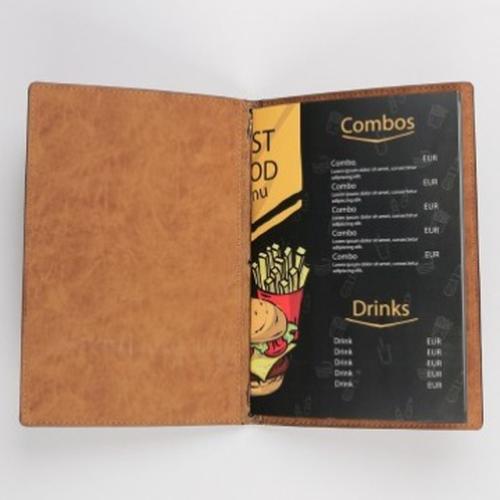 Jual BUKU MENU KULIT - SOFT COVER MENU - ISI KERTAS A4 - Coklat muda ...