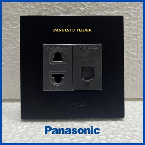 Jual Panasonic Modul Jack Telepon Hitam Seri Style Plus Stop Kontak ...