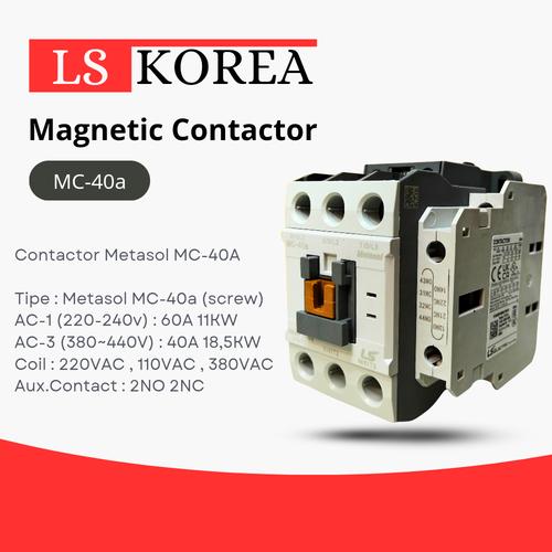 Jual Magnetic Contactor LS MC-40a / kontaktor MC40a 2NO2NC - 220VAC ...