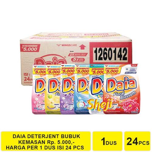 Jual 1 DUS ISI 24 PCS DAIA DETERJEN BUBUK KEMASAN Rp. 5.000,- - PINK 5K ...