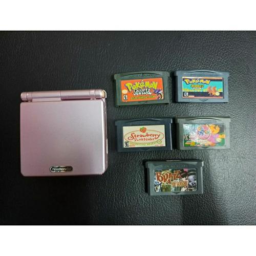 Jual Nintendo Gameboy Advance SP GBA SP Pearl Pink + 5 Kaset Pokemon ...