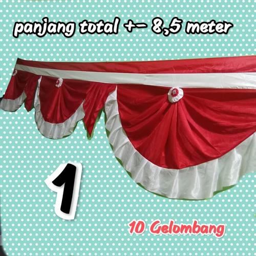 Jual Bendera Kain Dekorasi Background 10 Gelombang Rumah Dan Panggung ...