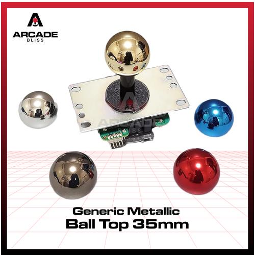 Jual Generic 35mm Arcade Joystick Handle Ball Top Metallic Chrome ...