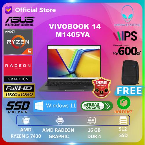 Promo ASUS VIVOBOOK 14 M1405YA RYZEN 5 7430 16GB 512GB W11+OHS 14"WUXGA ...