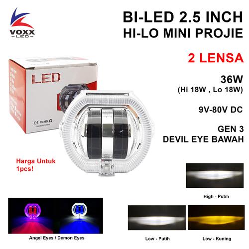 Promo VOXX LED Projie Bi LED Laser Cut OFF Hi-Lo Mini 2.5 Inch 2 Mata ...