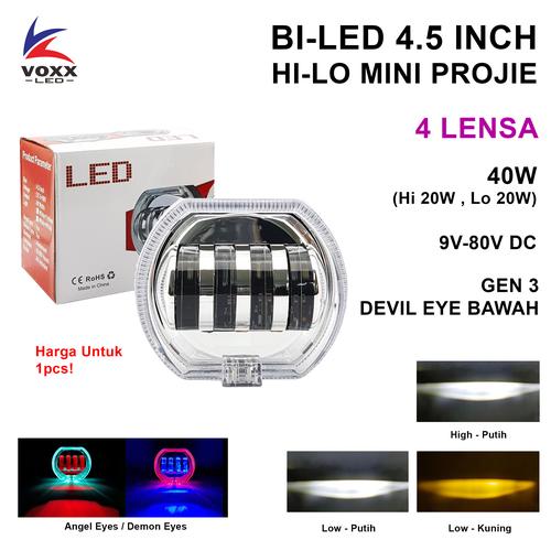 Promo Projie Bi LED 4.5 Inch LED Laser Cut OFF Hi-Lo Mini 4 Mata 8D ...