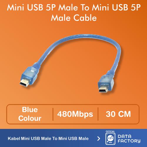 Jual Kabel Mini USB 5Pin Male to Mini USB 5Pin Male 30CM High Quality ...