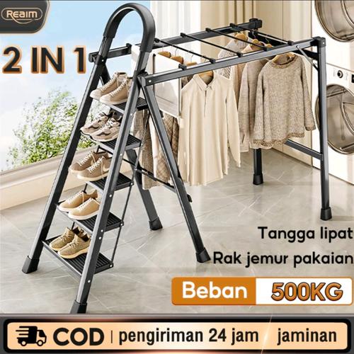 Jual Tangga Besi Lipat Serbaguna Kokoh Kuat Berkualitas - 5 Step Merah ...