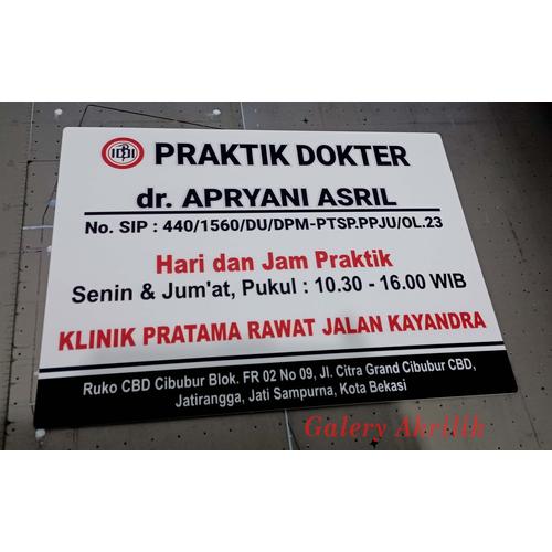 Jual Akrilik Papan Plang Dokter, Sign Label Acrylic Sign Board Acrylic ...