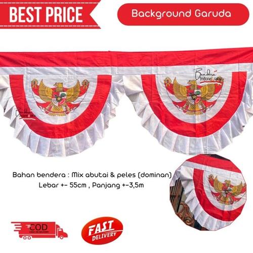Jual Bendera Indonesia Merah Putih Background Garuda Bendera Begron ...