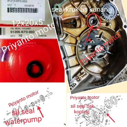 Jual 91205-KF0-003 sil seal bak kopling kruk as kanan seal waterpump ...