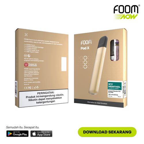 Jual FOOM POD X BUNDLING LIQUID (BRILLIANT GOLD ICY MENTHOL 15ML ...