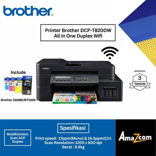 Jual Printer Brother DCP-T820DW Duplex Wireless T820 / 820DW Garansi ...